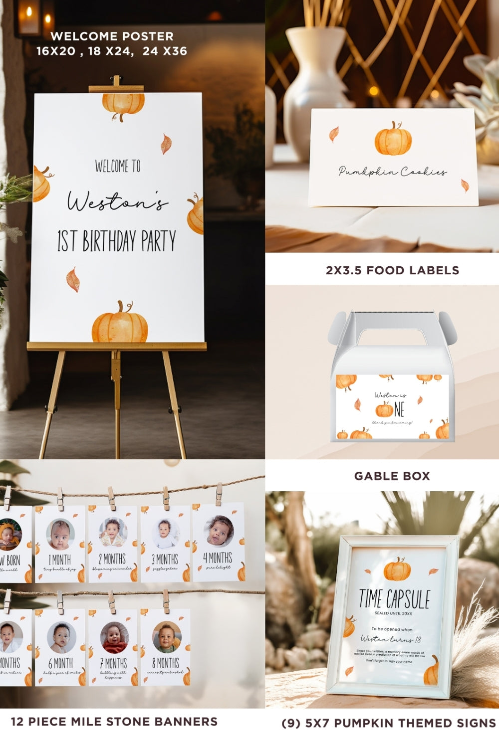Little Pumpkin 1st Birthday Party Mega Bundle – Vowpaperie