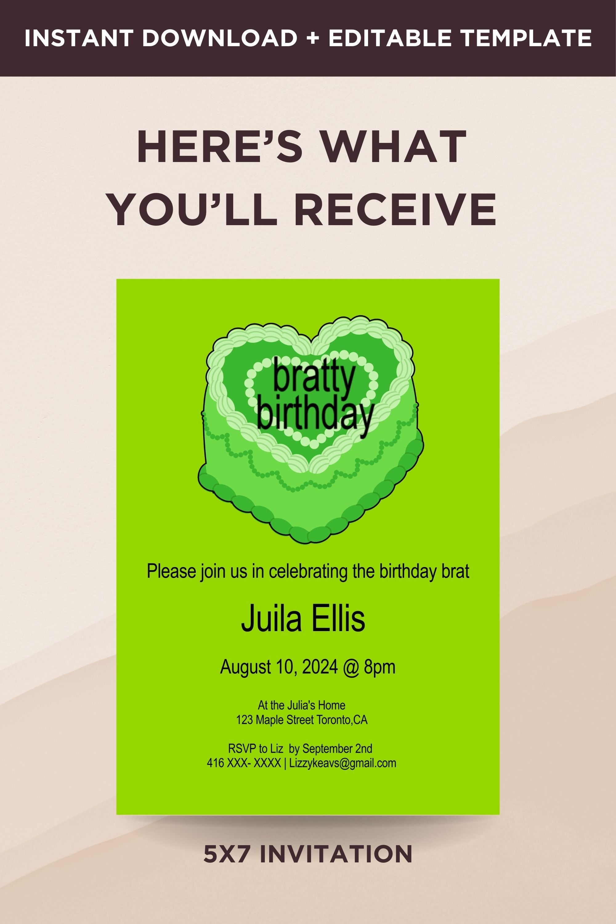 Bratty Birthday Party Invitation – Vowpaperie