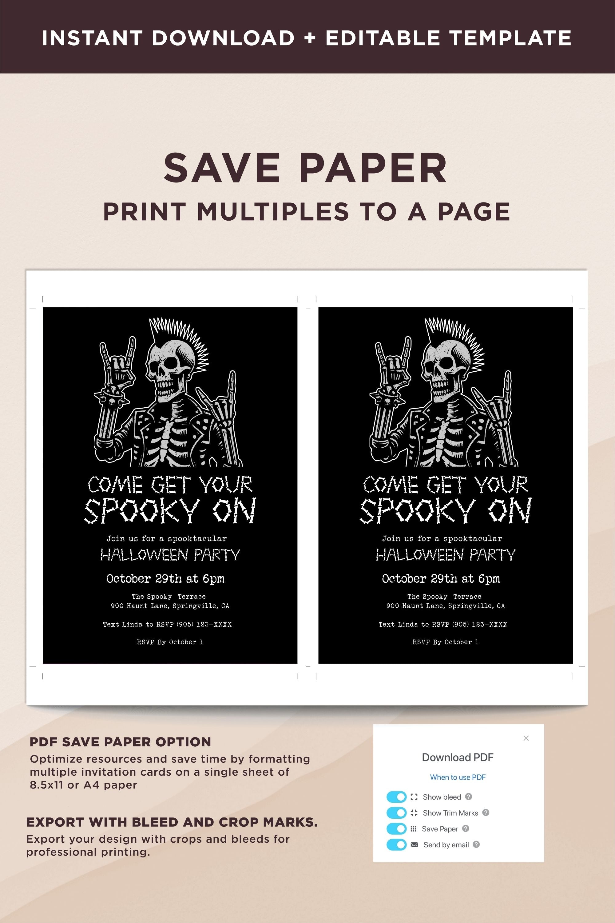 Halloween Party Invitation - Come get your spooky on – Vowpaperie
