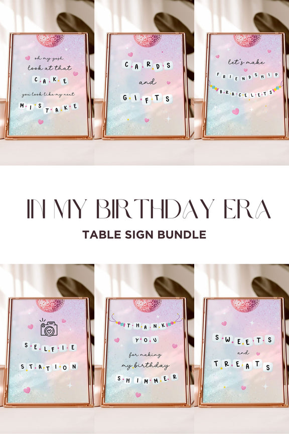 In My Birthday Era Birthday - Bundle Table Signs Bundle – Vowpaperie