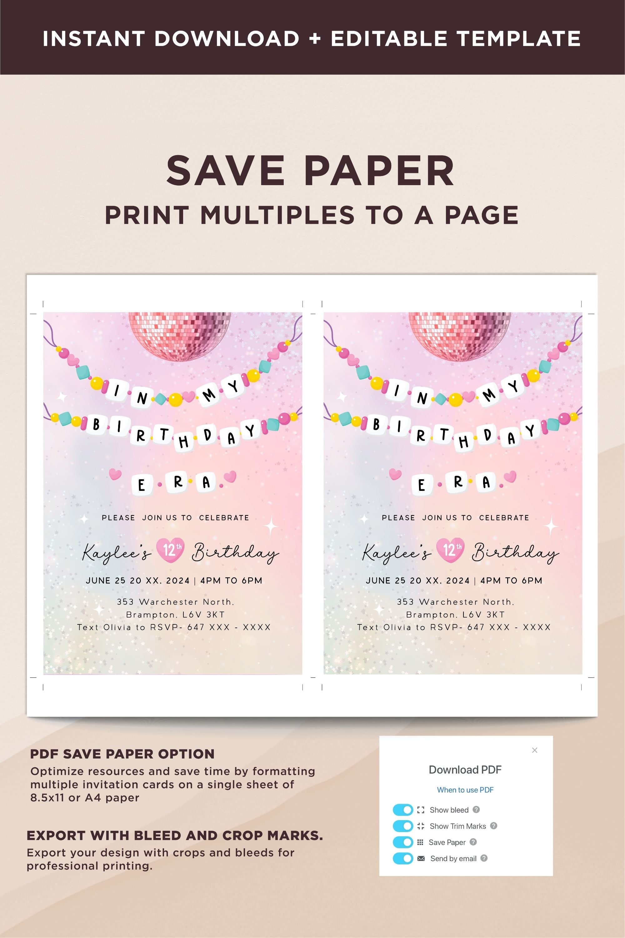 In My Birthday Era Birthday Invitation - Swiftie Birthday Invitation ...