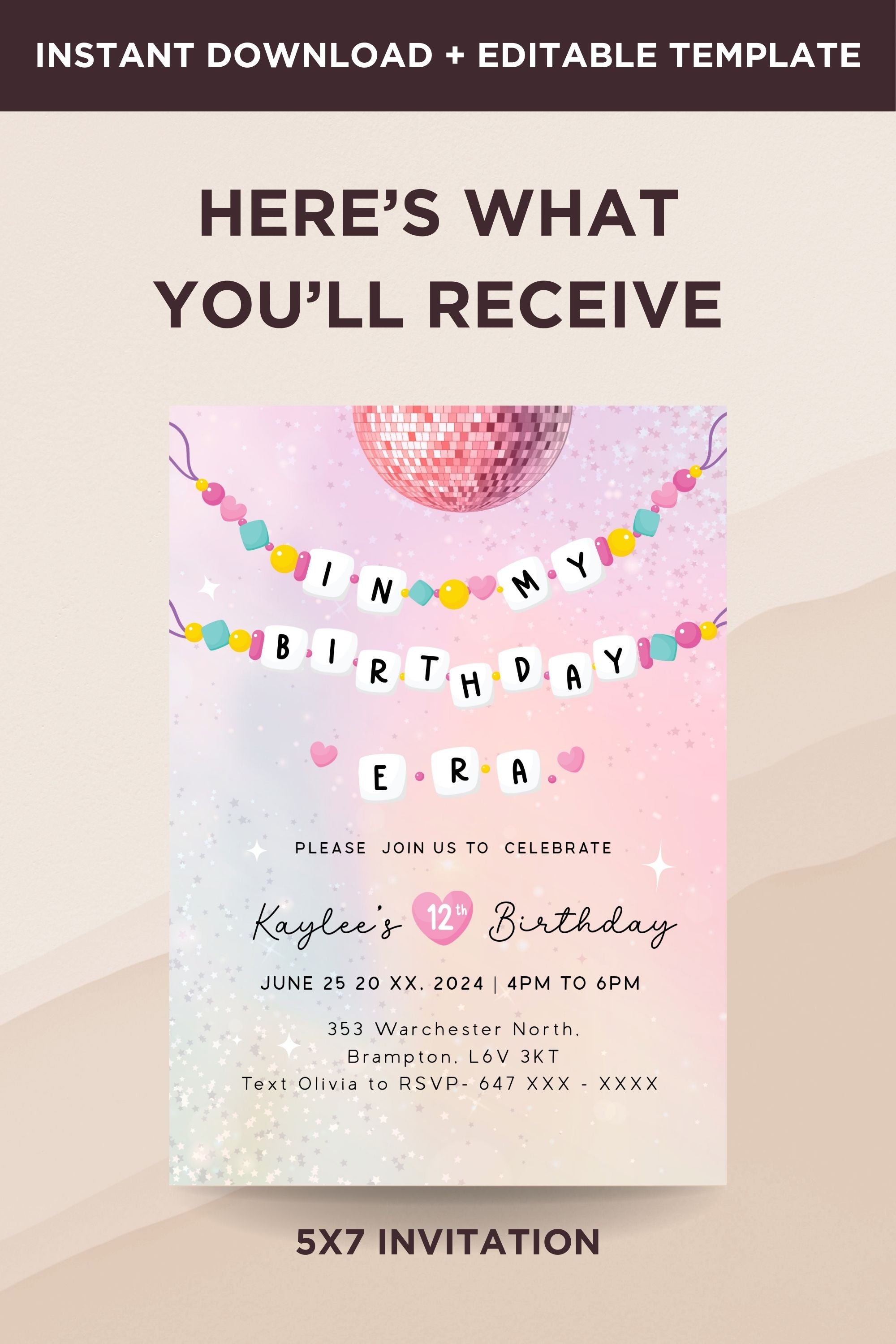 In My Birthday Era Birthday Invitation - Swiftie Birthday Invitation ...