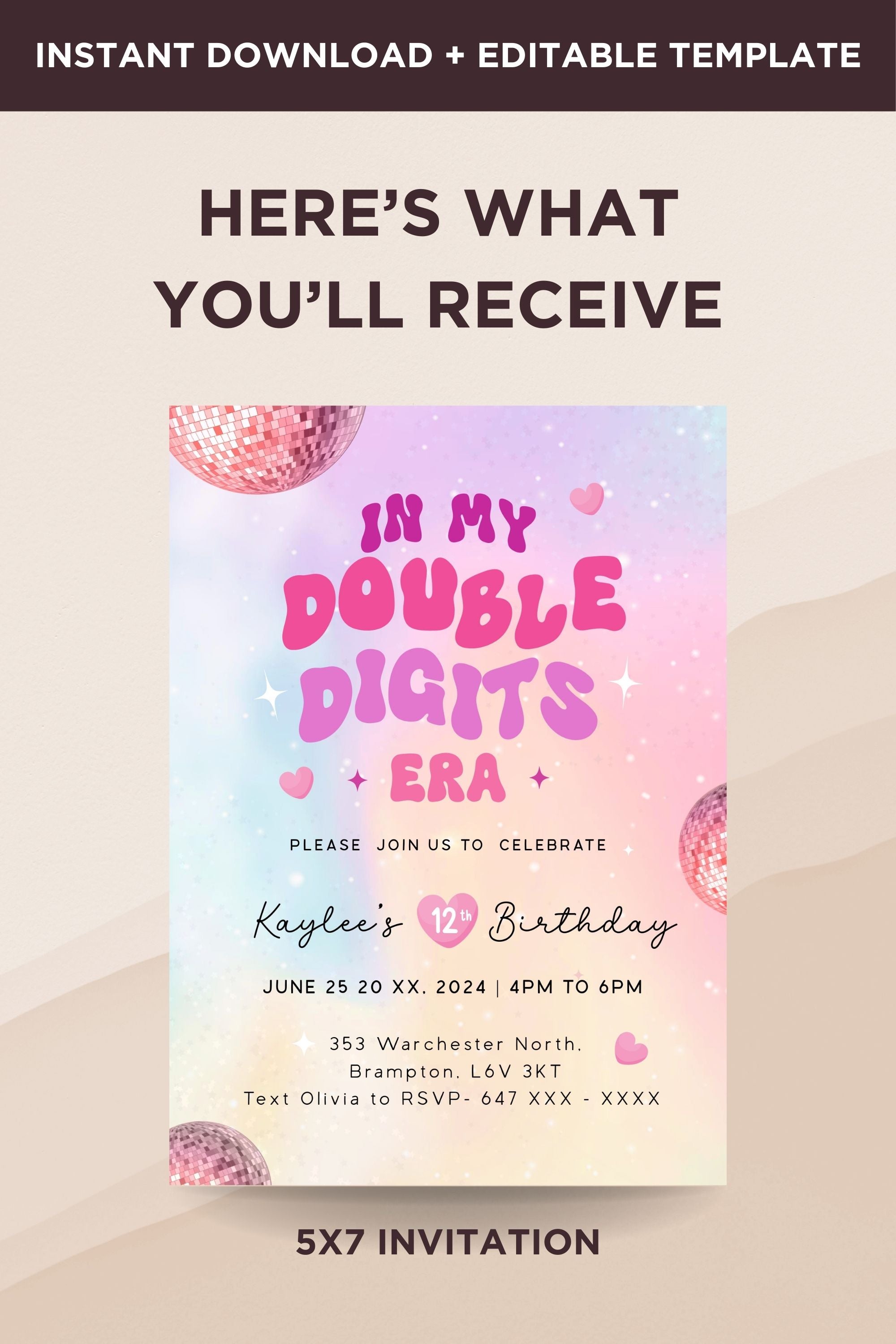 In My Double Digits Birthday Era Invitation – Vowpaperie