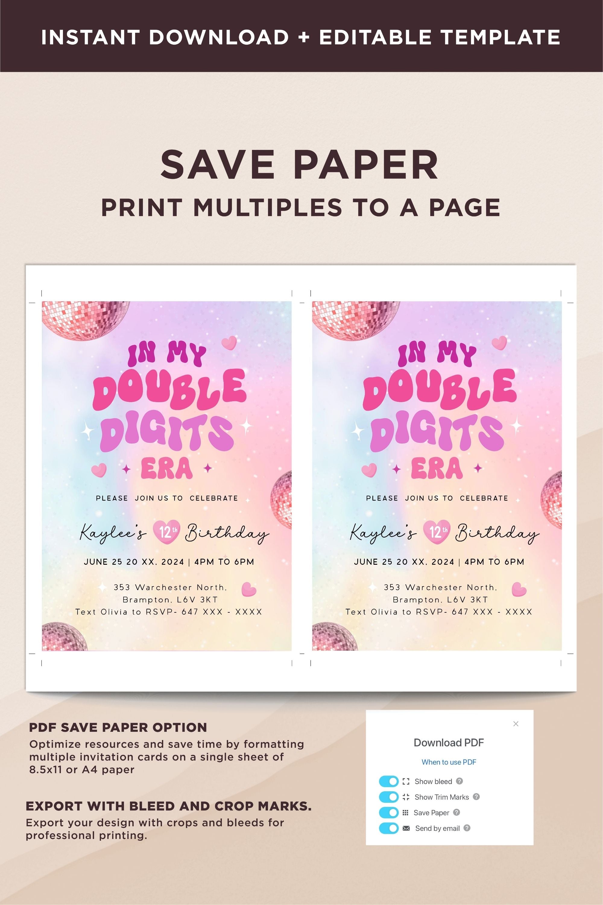 In My Double Digits Birthday Era Invitation – Vowpaperie