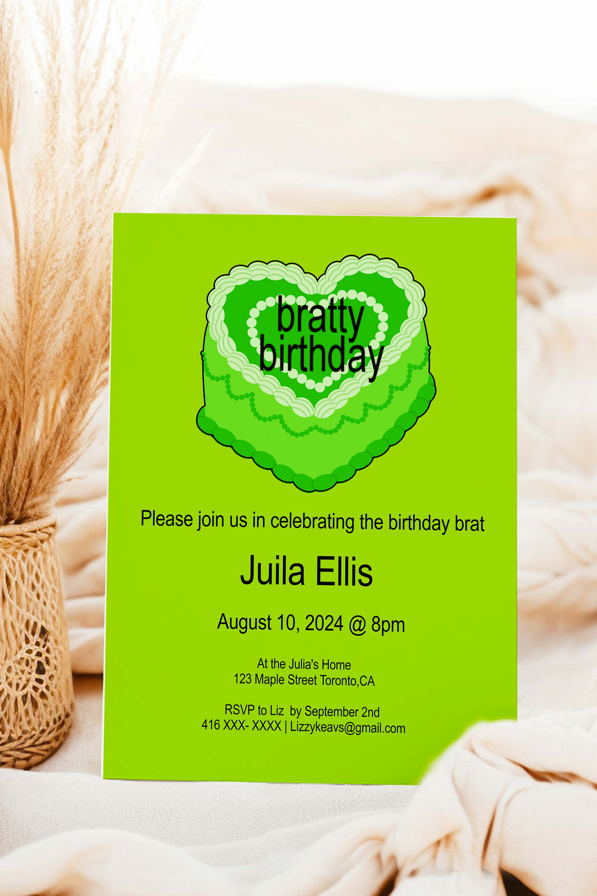 Bratty Birthday Party Invitation – Vowpaperie