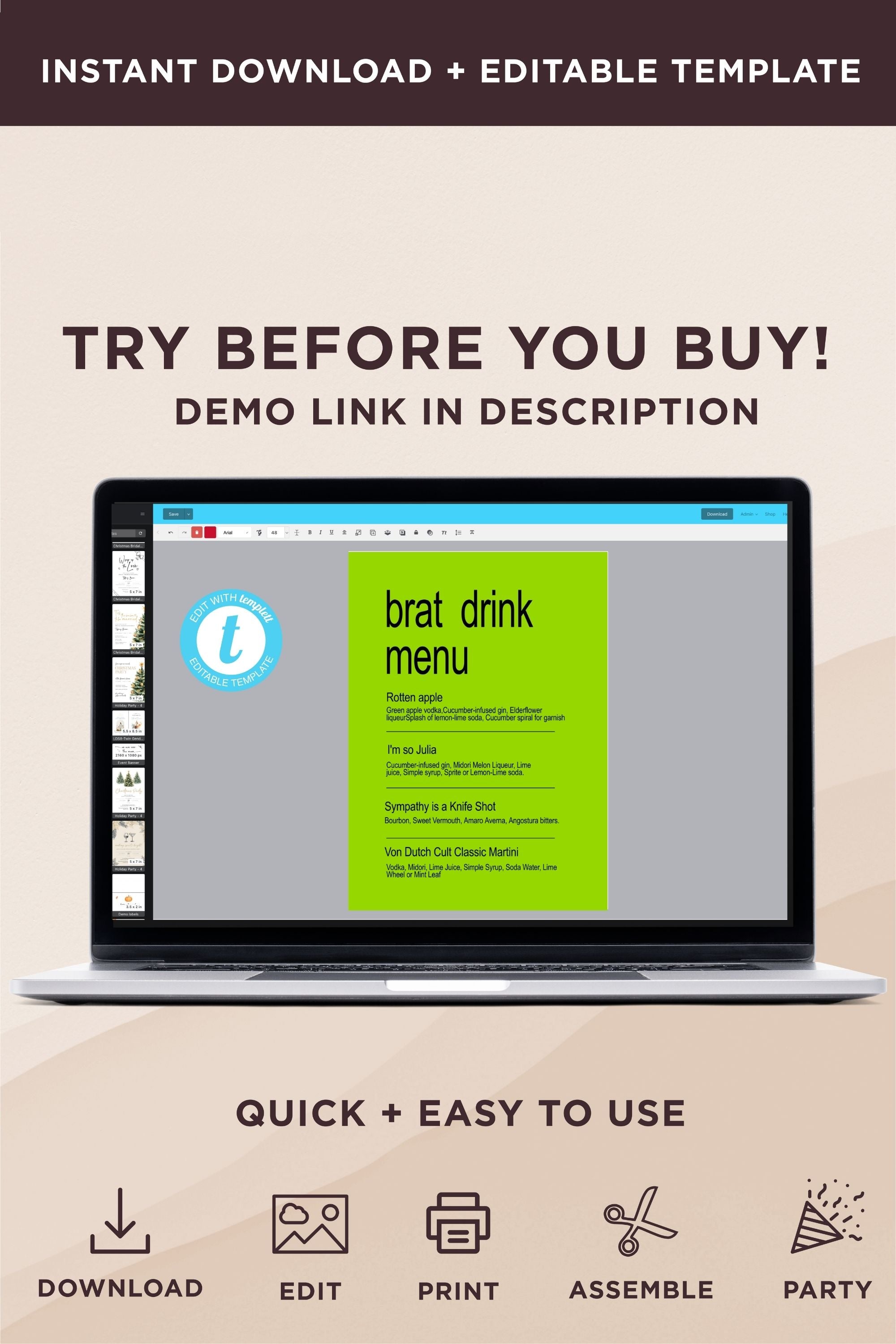 Shop the Brat Bar Menu Table Sign at the Lowest Price - Order Now ...