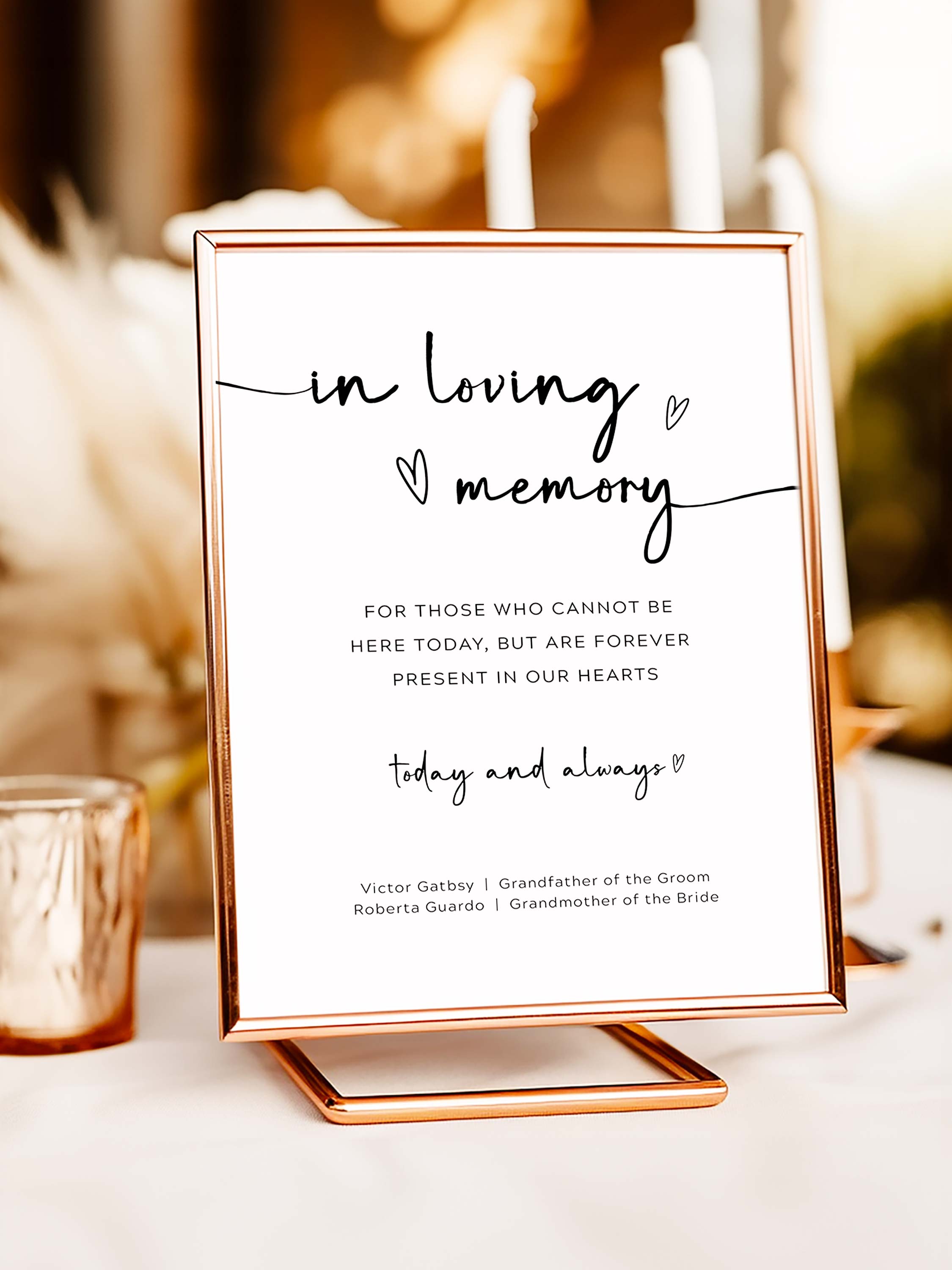 In Loving Memory Table Sign – Vowpaperie