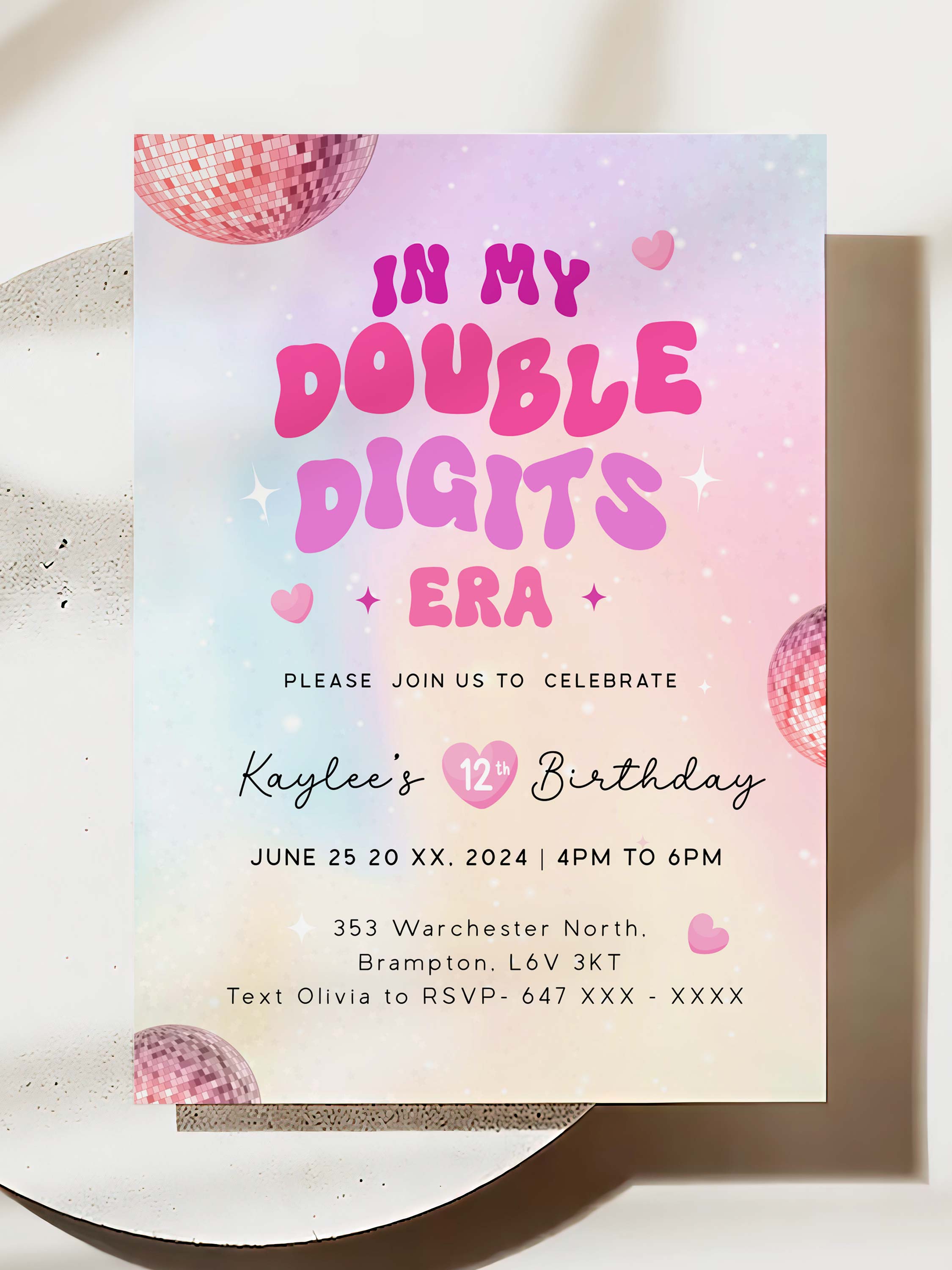 In My Double Digits Birthday Era Invitation – Vowpaperie
