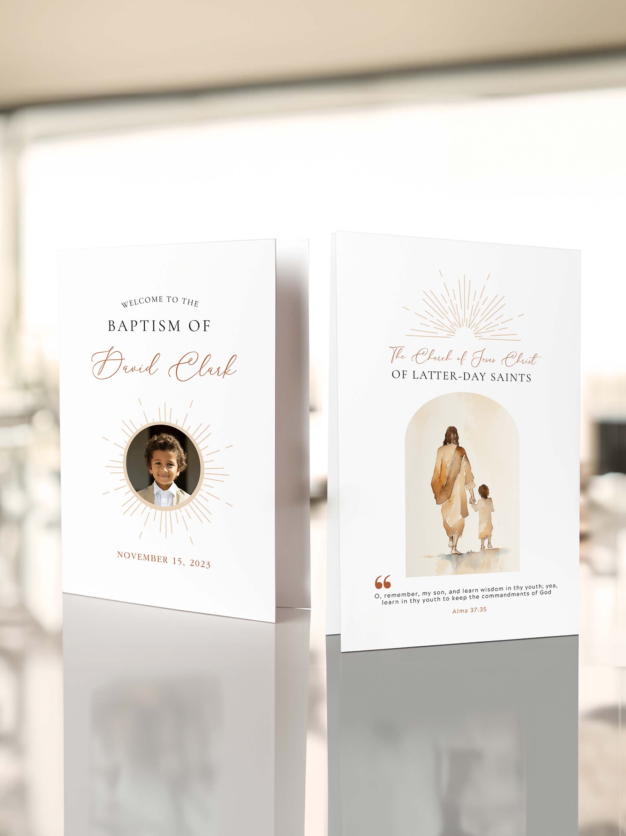 Custom LDS Baptism Program Template for Twins, Boys and Girls – Vowpaperie