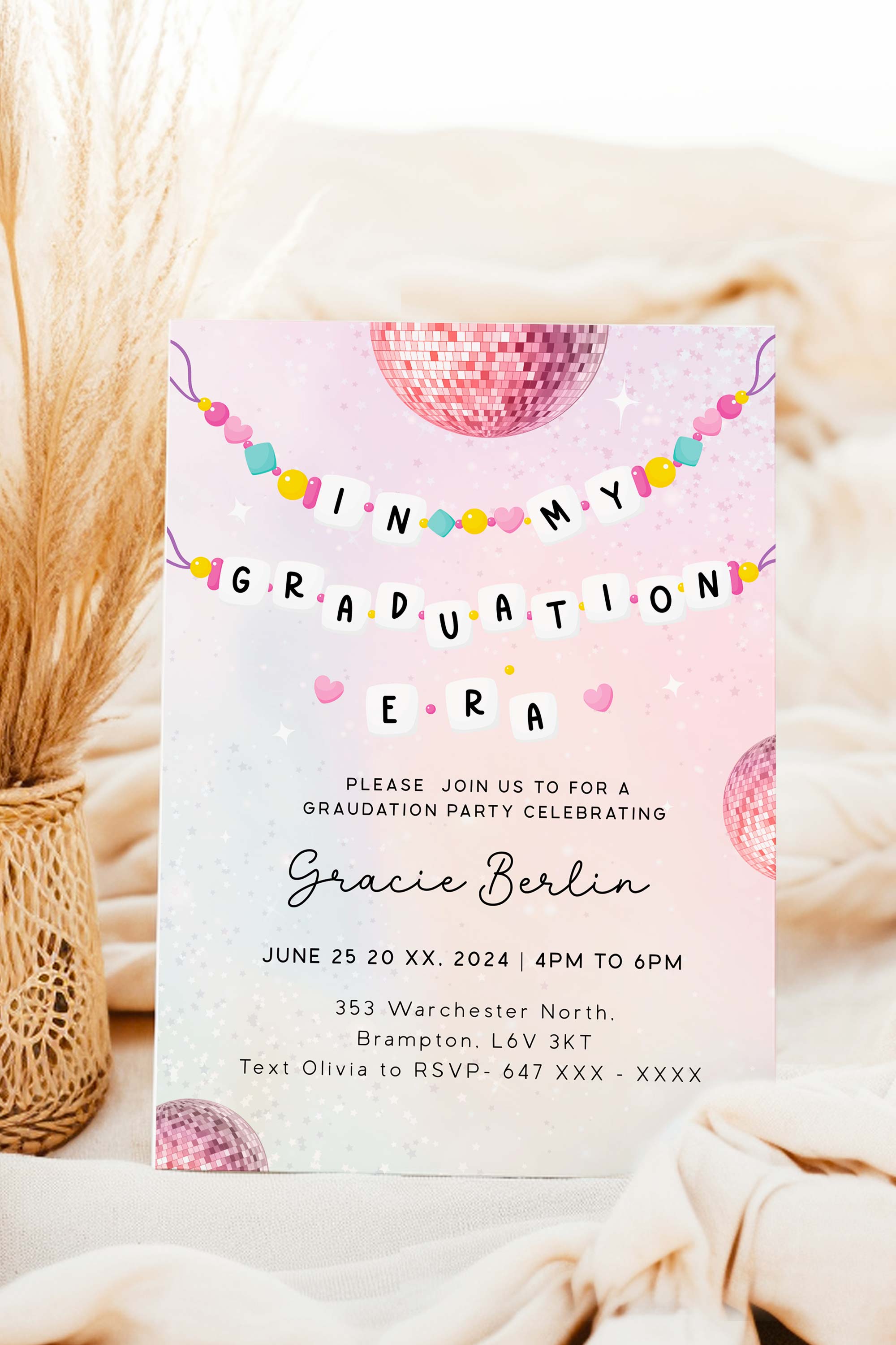 Graduation Era Invitation: Swiftie Friendship Bracelet Graduation ...
